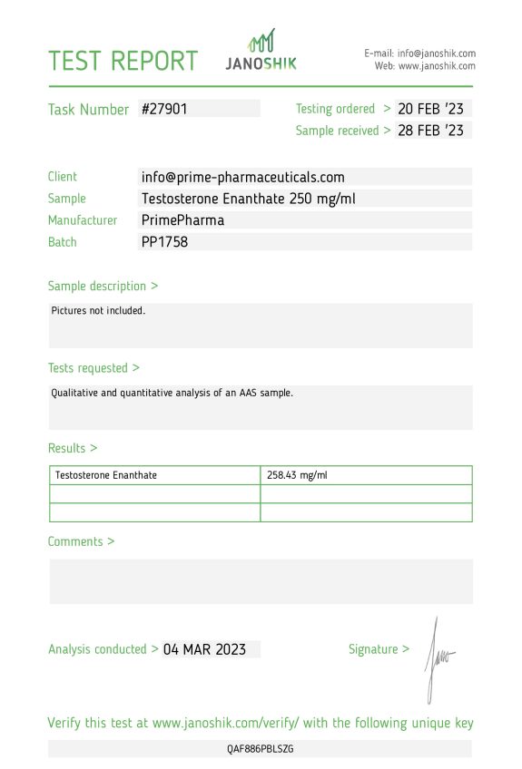 Testosterone Enanthate - Prime Pharma - AnabolenMax
